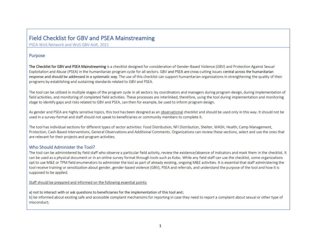 Ethical Standards/Compliance (incl. PSEA) - Guidelines for Integrating ...